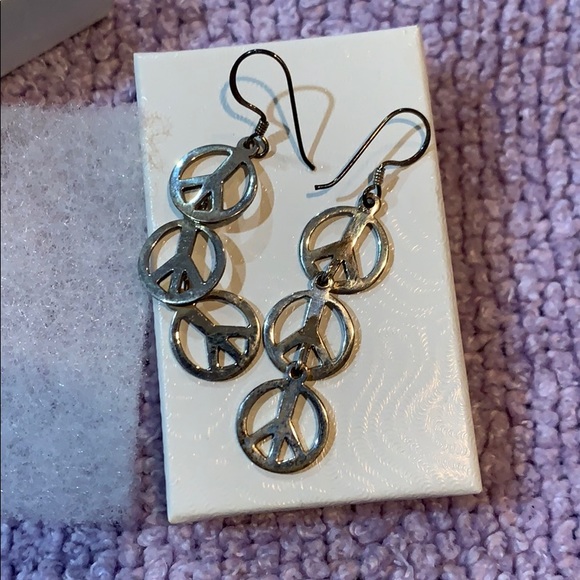 Nordstrom | Jewelry | Sterling Silver 3 Peace Sign Drop Nwt | Poshmark